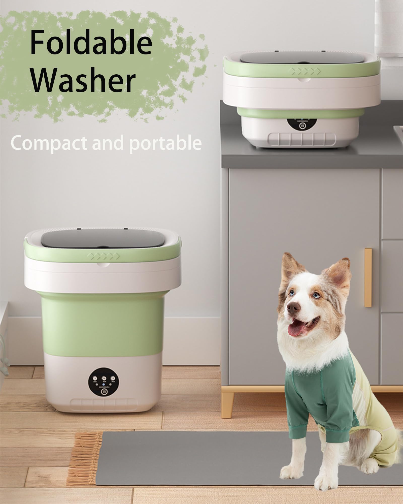 Mini Portable Washing Machine â Mini Washing Machine with 13L Large Capacity, Mini Portable washer with 2 wool dryer balls, Foldable small washing machine for underwear,socks, baby/pet clothes