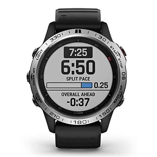 KAVJU For Garmin Fenix 6X/6X Pro/6X Sapphire Watch Bezel Ring Stainless Steel Sculptured Time Units Adhesive Anti-scratch Cover Rings (Color : B Black White)