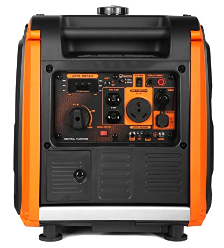 WEN 56450iX Dual Super Quiet 4500-Watt RV-Ready Portable Inverter Generator with Fuel Shut-Off and CO Watchdog Black