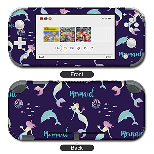 Holographic Mermaid with Dolphin Full Protective Skin Cover Design Wrap Decal Sticker Compatible with Switch and Switch Lite