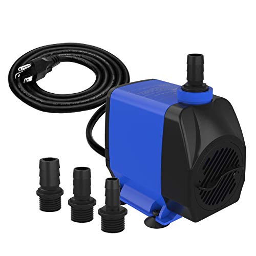 Knifel Submersible Pump 1056GPH Ultra Quiet with Dry Burning Protection 9.8ft Power Cord for Fountains, Hydroponics, Ponds, Aquariums & More………………