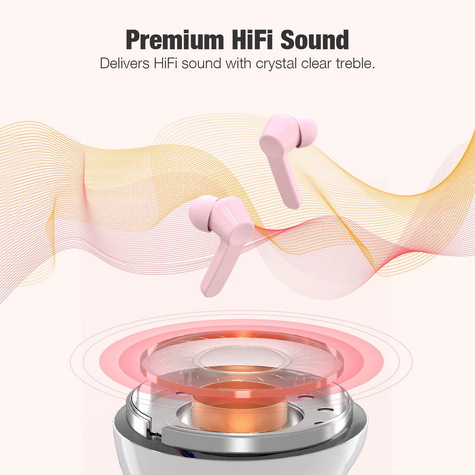Otium Wireless Earbuds, Bluetooth Earbuds Hi-Fi Stereo Earphones with 30H Playtime Bluetooth 5.1 Headphones IPX6 in-Ear Earbuds with Mic and Type C for Working/Travel