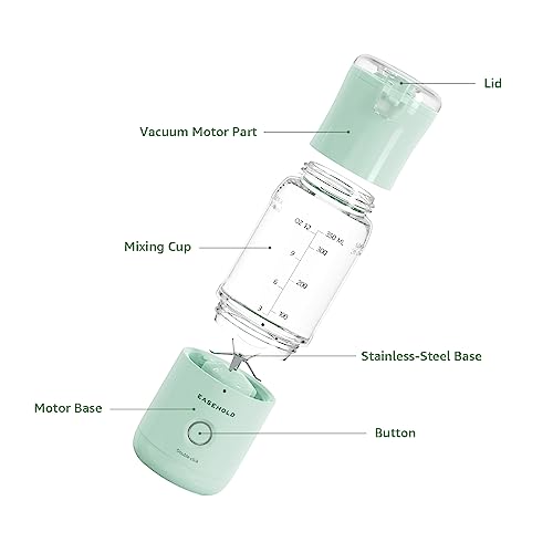 Personal Blender, Portable Blender for Shakes and Smoothies, Fresh Juice Mini Fast Blender with 6 Blades, Rechargable Single Blender BPA Free for Kitchen, Sport, Travel (Green)
