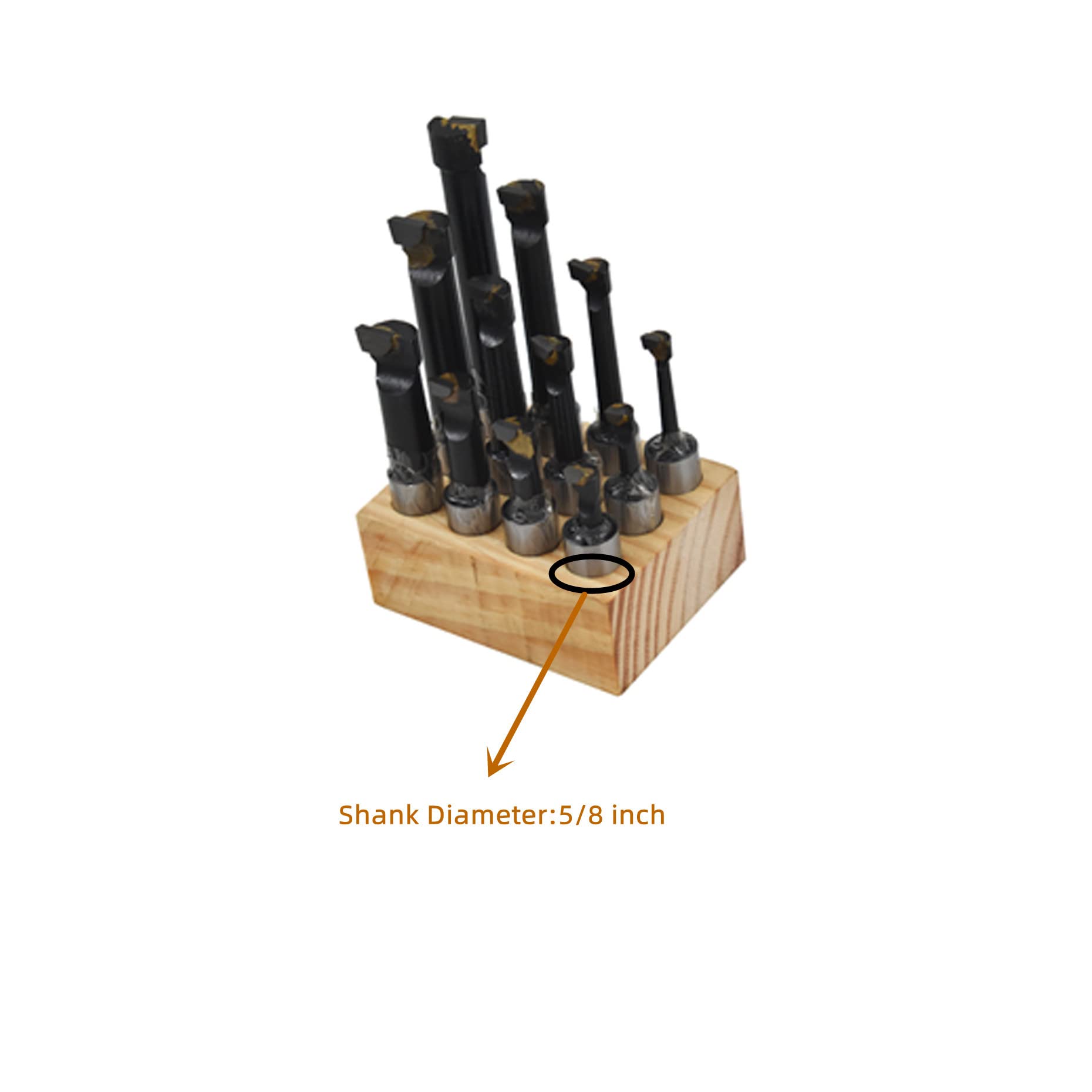 kimllier 5/8 Inch Shank Boring Bar Set C6 12 Pcs Carbide Tipped Bars Lathe Tool