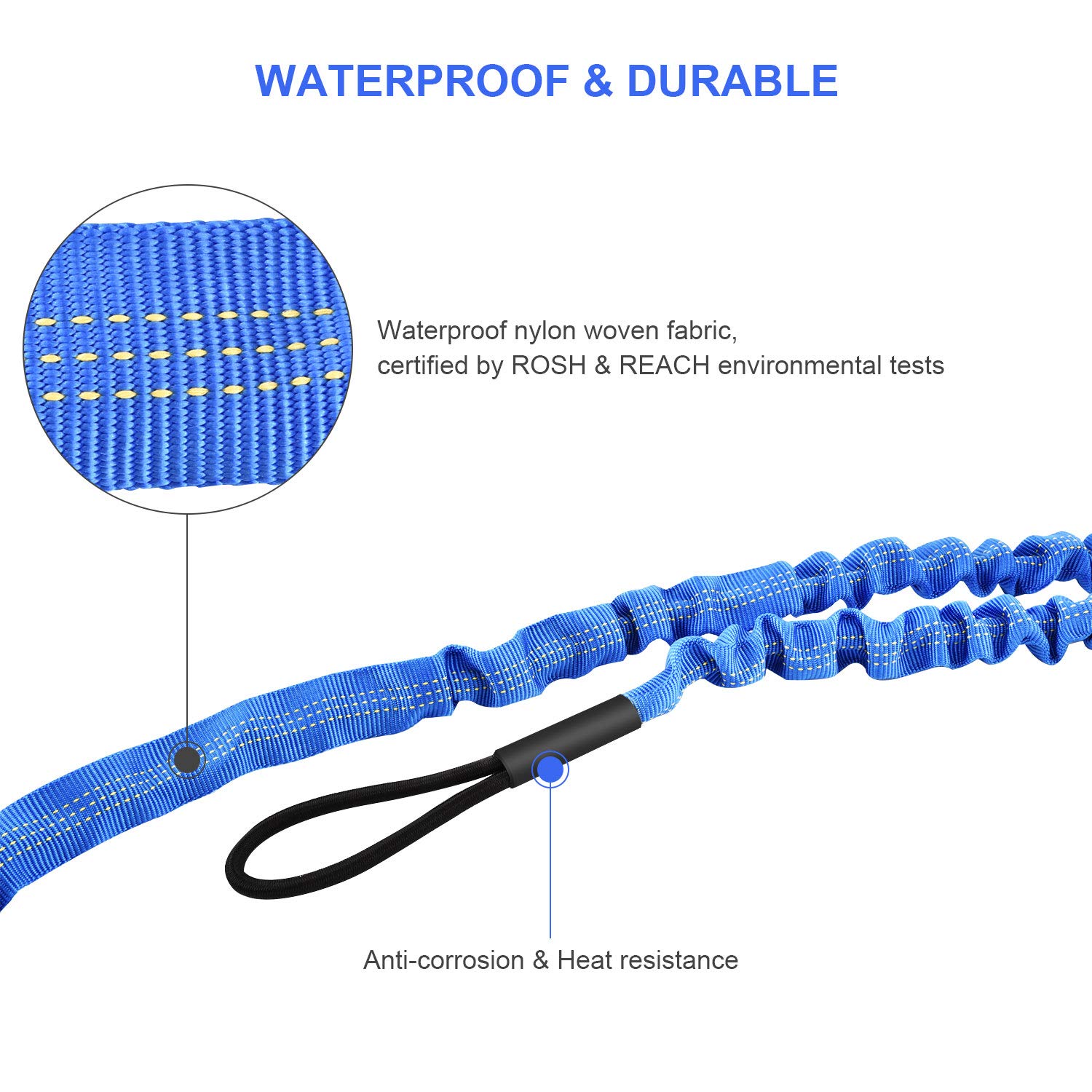 FIRINER Stretchable Kayak Paddle Leash 2 Pack 3.6ft Coiled Rod Leashes with D-Shape Carabiner Bungee Cord for Kayaking Canoe Surfboard Fishing Pole