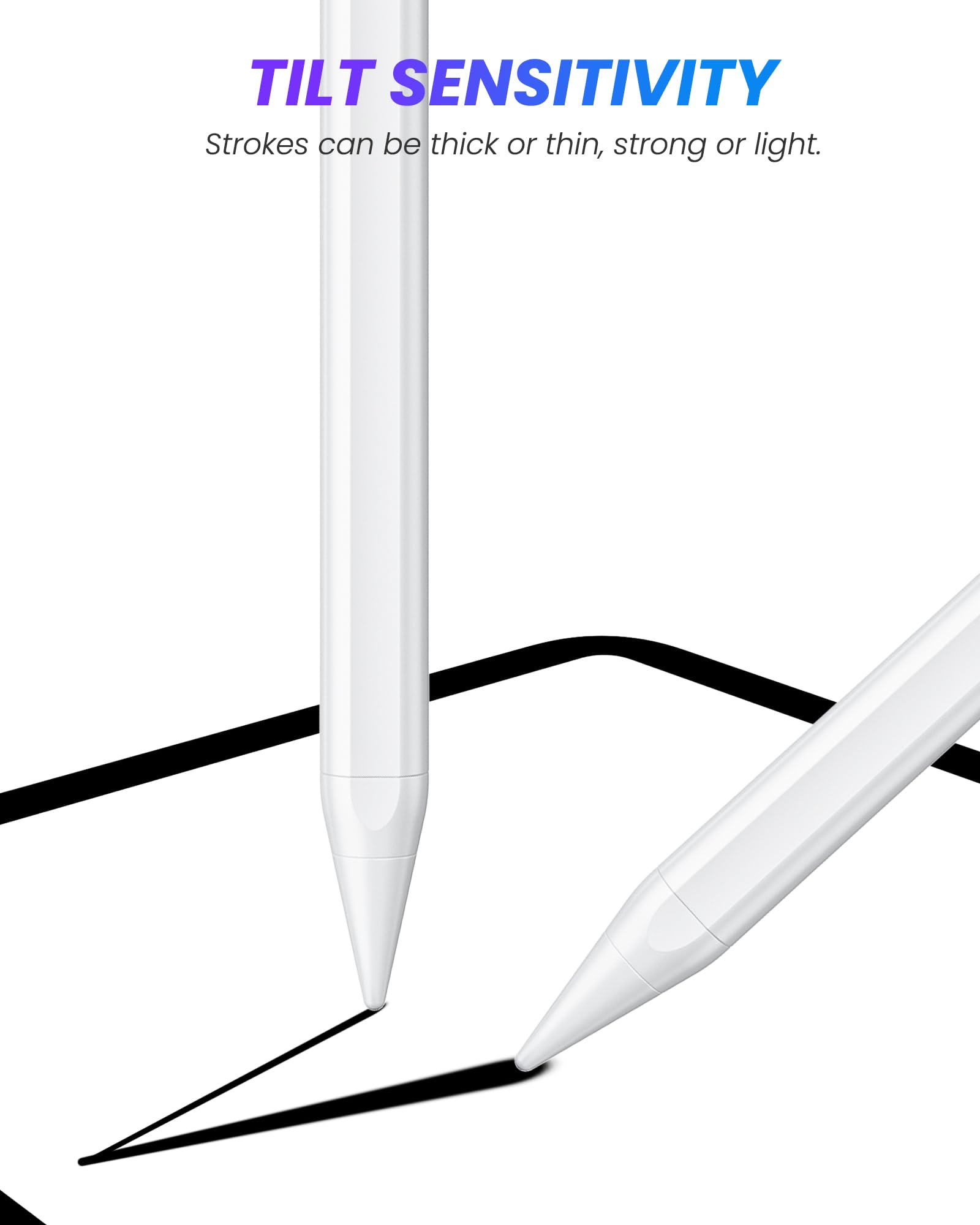 Otlonpe Stylus Pen for iPad,Palm Rejection & Tilt iPad Pencil Replacement for Apple Pencil,Rechargeable/Smart Touch iPad Pen for 2018-2023 iPad 6-10th,Pro 11''/12.9'' 3-6th,Air 3-5th,Mini 5/6th