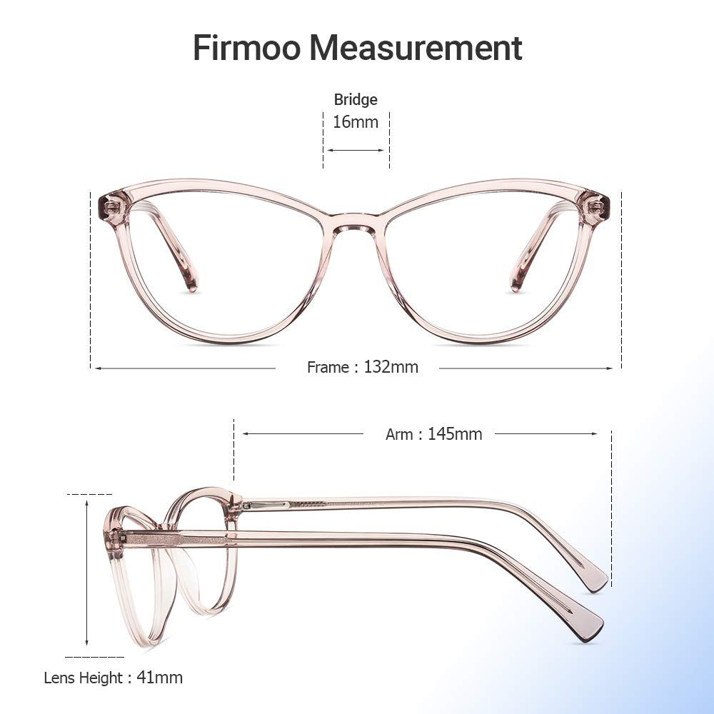Firmoo Cat Eye Blue Light Blocking Glasses Computer Glasses Women, Anti Glare Anti Eyestrain Headache Computer Glasses for Digital Screens(Pink Clear Frame)