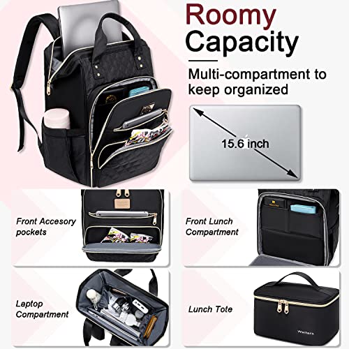 Weitars Lunch Backpack For Women,15.6 Inch Laptop Backpack for Women Travel Work