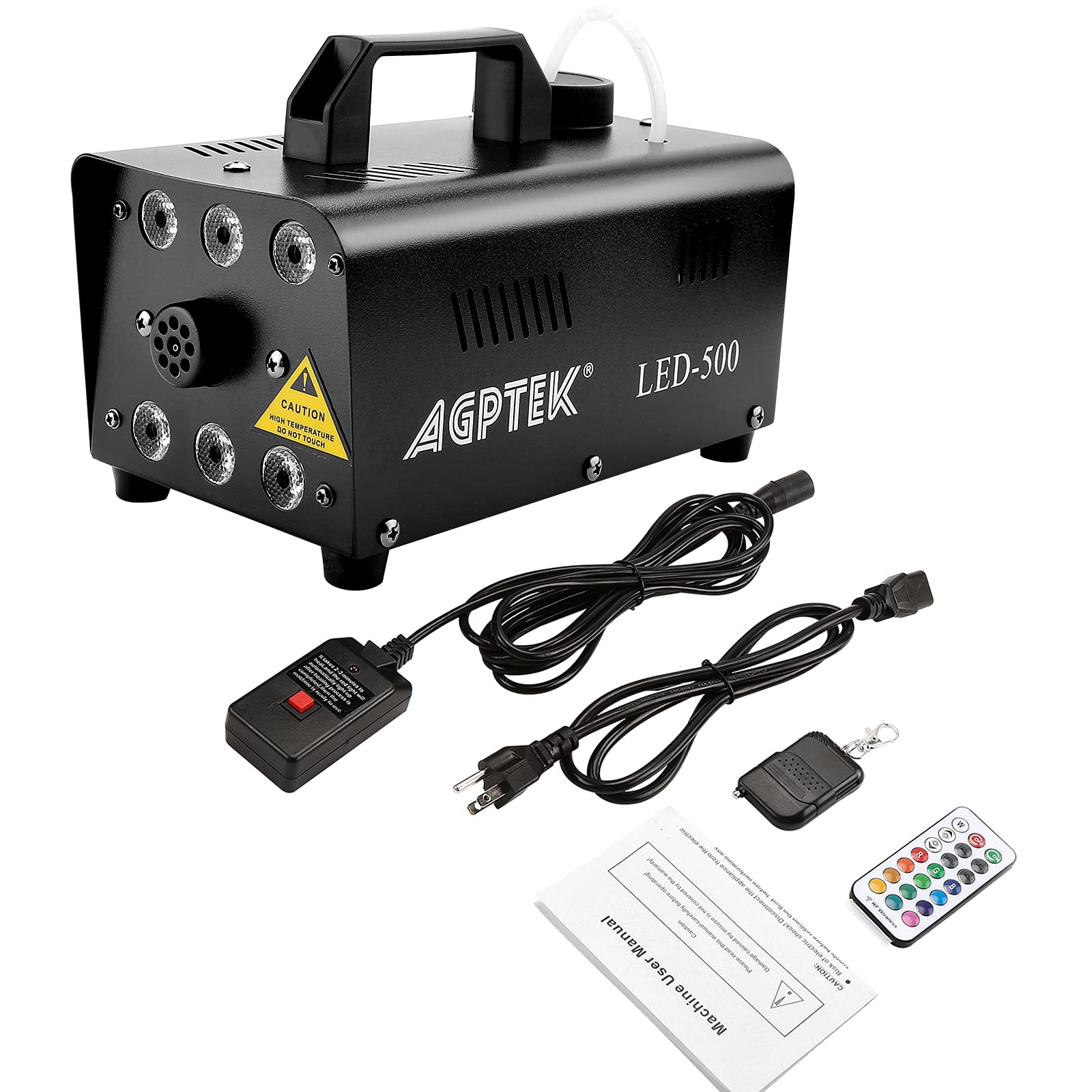 Fog Machine, AGPTEK Automatic Spray Smoke Machine with 6 LED Lights and 13 Colorful LED Light Effects, Great for Halloween, Christmas, Wedding, Parties and DJ Performance