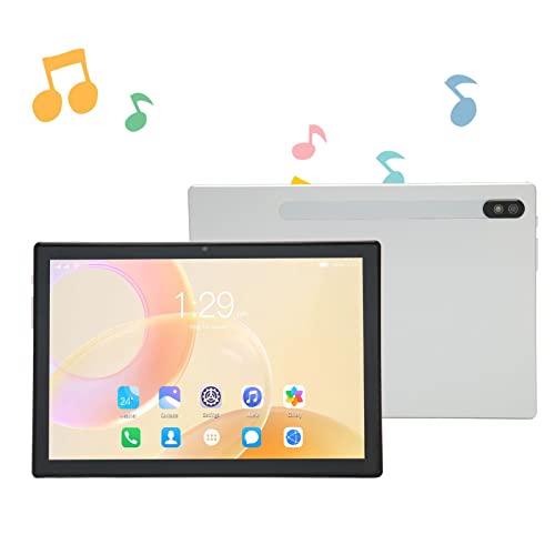 lonuo Office Tablet, White 10 Inch Tablet 5G WiFi 7000mAh 6GB RAM 256GB ROM for Business (US Plug)