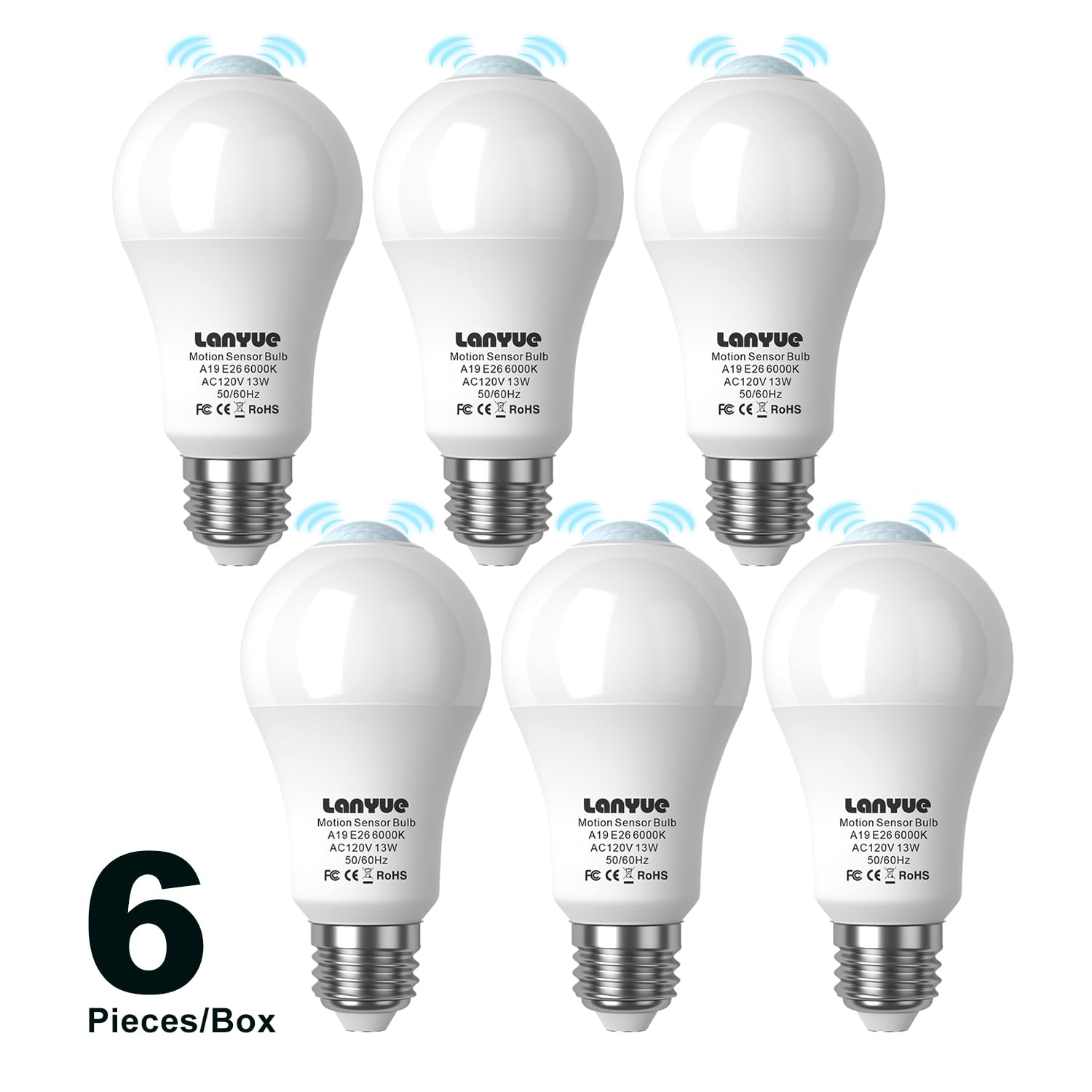 lanyue Motion Sensor Light Bulb,Motion Activated Light Bulb,Motion Bulb Indoor,Motion Detector Light,Dusk to Dawn Security Light Bul