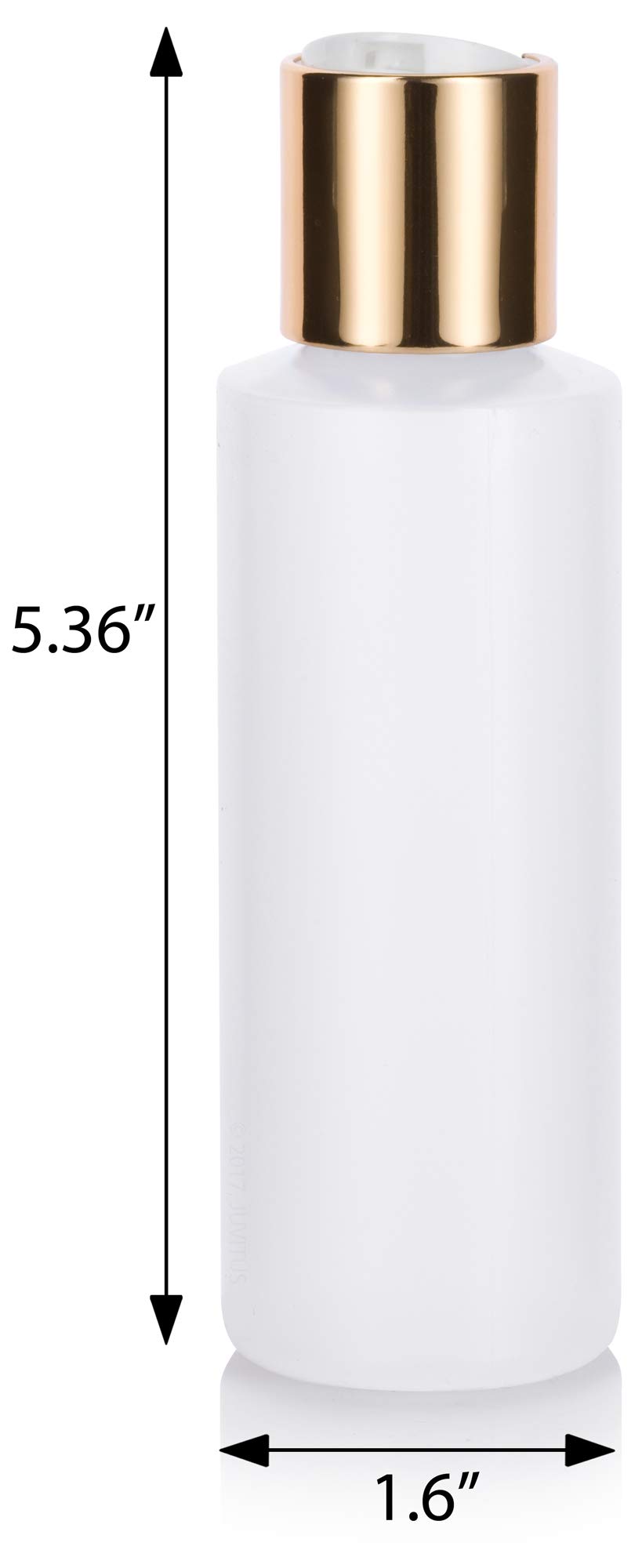 JUVITUS 4 oz / 120 ml Clear Natural Refillable Plastic Squeeze Bottle Dispenser with Gold Disc Cap (12 pack)