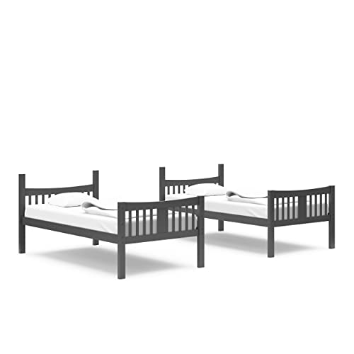 Storkcraft Caribou Twin-over-Twin Bunk Bed (Gray) β GREENGUARD Gold Certified, Converts to 2 individual twin beds
