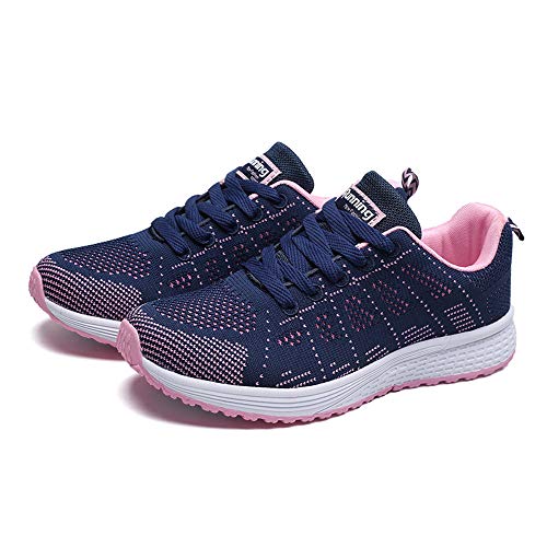 Walking Shoes for Women Women's Slip On Walking Shoes - Lightweight Breathable Mesh Casual SneakersB390 Dark Blue