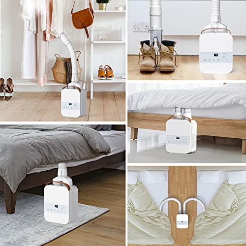 MORFY Portable Blanket Warmer, Double Nozzle Bed Warmer for Warming Bed, Blanket Warmer with Shoe Dryer Attachment, LCD Touch Double Mode Design