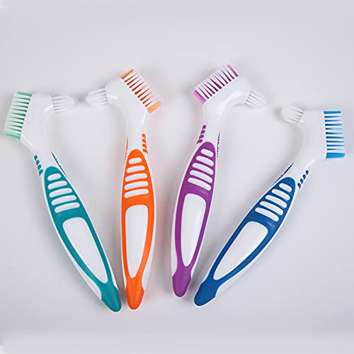 Mckkor Premium Hygiene Denture Brush Toothbrush, Battery Powered, Adult Unisex, Multi-Layered Bristles & Ergonomic Rubber Handle, 8 Pack