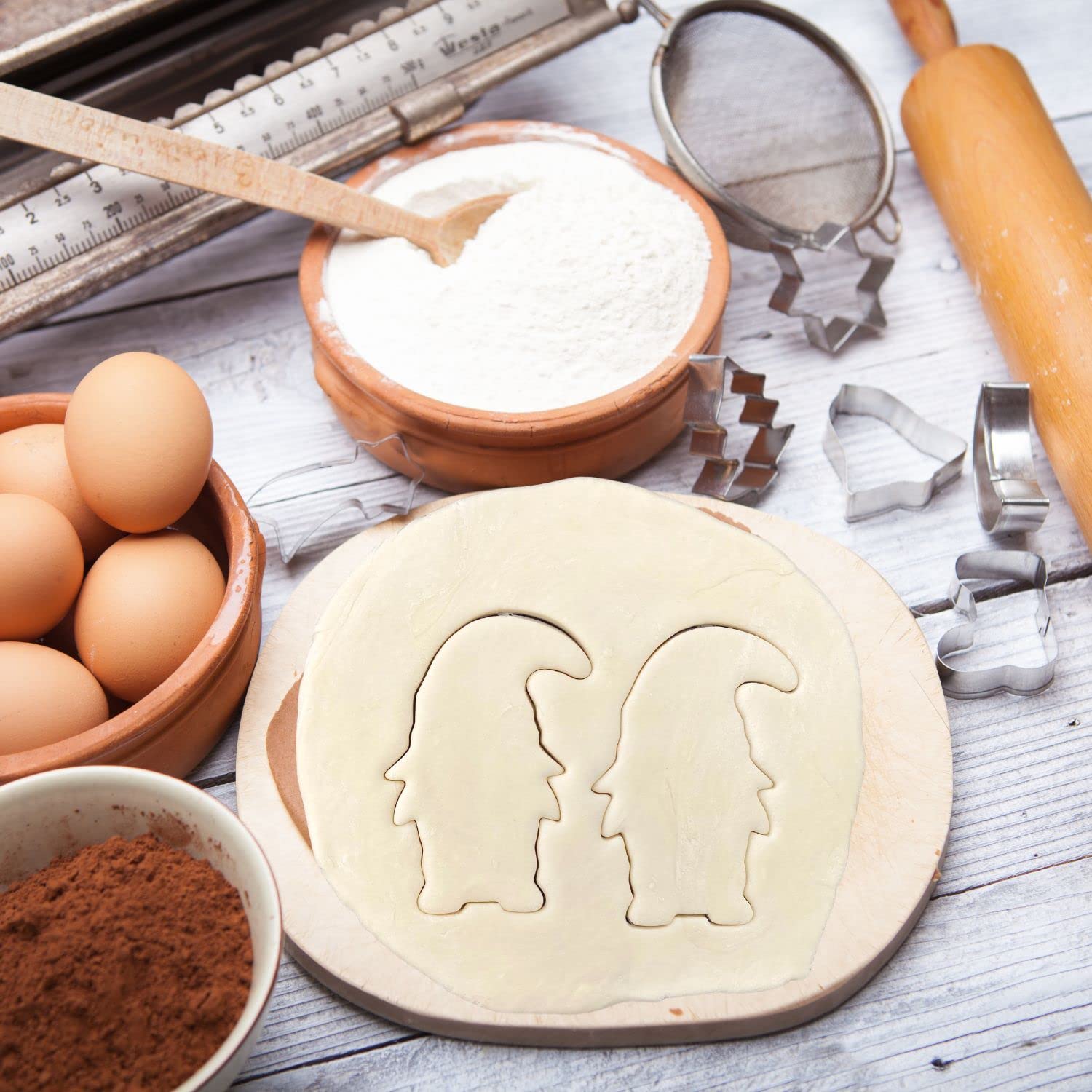 KAISHANE Gnome Cookie Cutter Shapes for Baking Stainless Steel Christmas Biscuit/Pastry Cutters for Xmas/Holiday