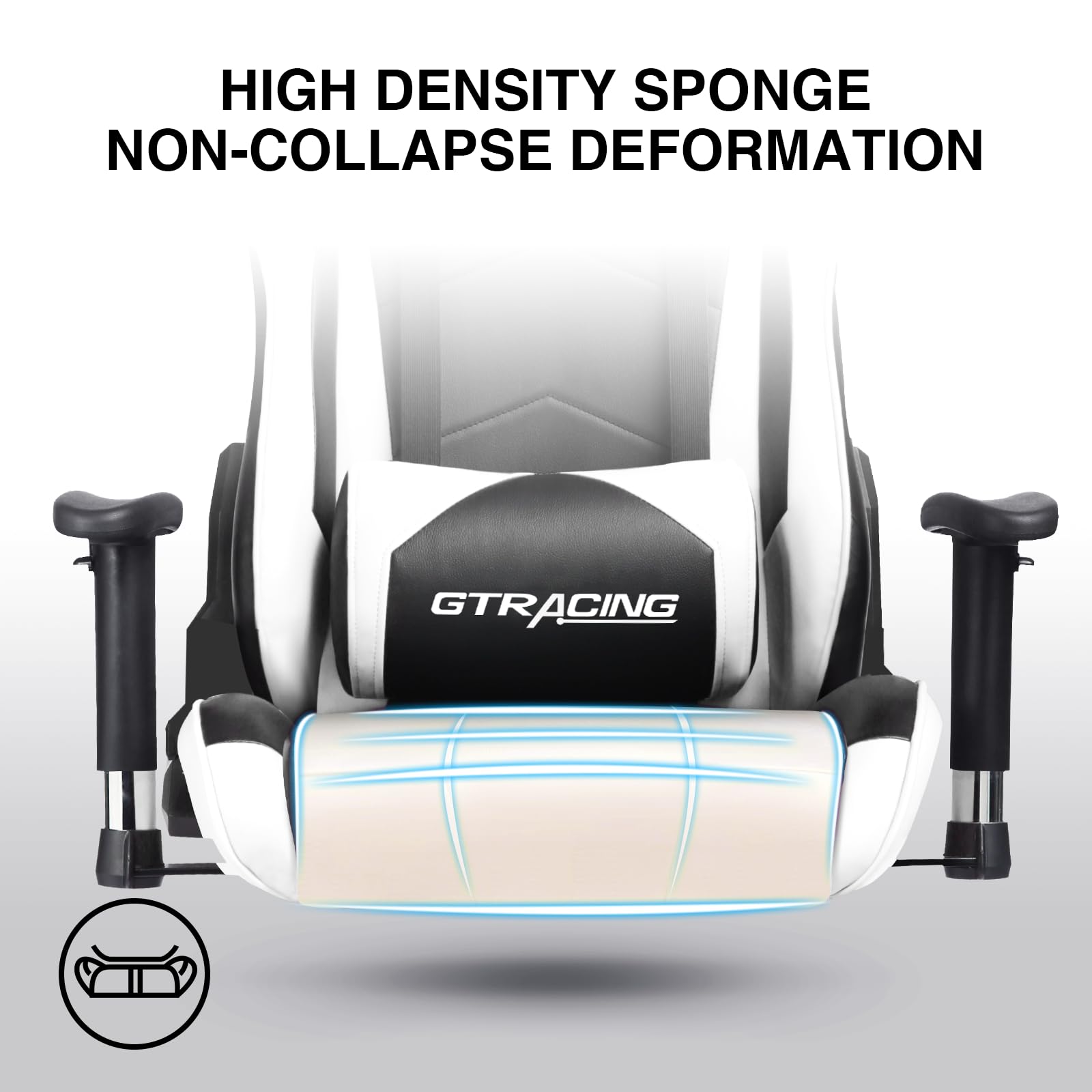 GTRACING Gaming Chair Racing Office Computer Ergonomic Video Game Chair Backrest and Seat Height Adjustable Swivel Recliner with Headrest and Lumbar Pillow Esports Chair (White)