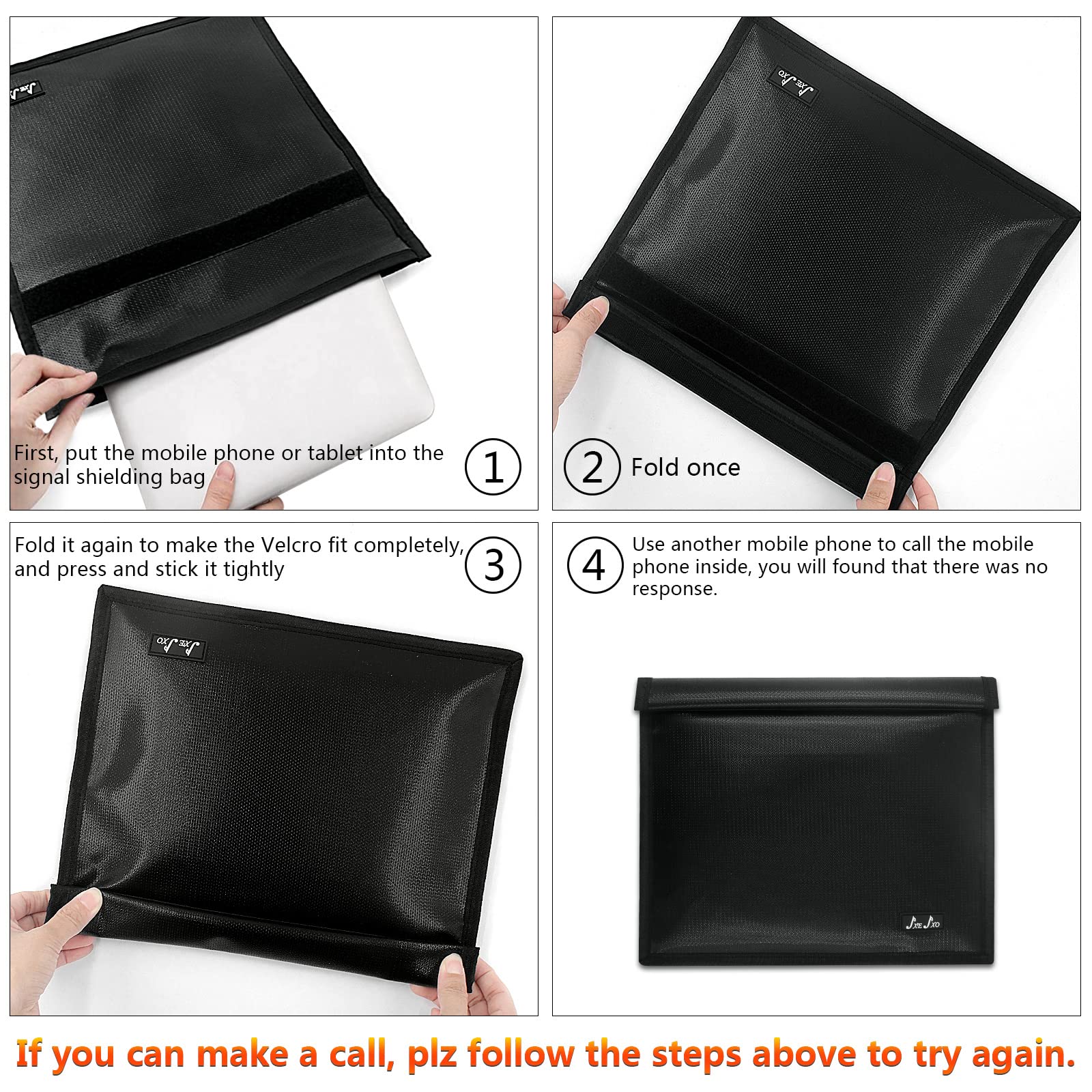 Faraday Bag, Faraday Bag for Car Keys & Tablets, Faraday Cage, Faraday Bags for Phones, Key Fob Protector, Cell Phone Signal Jammer, EMP Protection, RFID Bag, EMP Bags for Electronics(3 Pack)