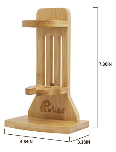 Rubor Hamster Water Bottle with Stand Small Animal Water Bottle Holder with 125ml Hanging Water Auto Dispenser for Syrian Rabbit Dwarf Gerbils Mice Rats Degus Small Pet Rodents (Bule)