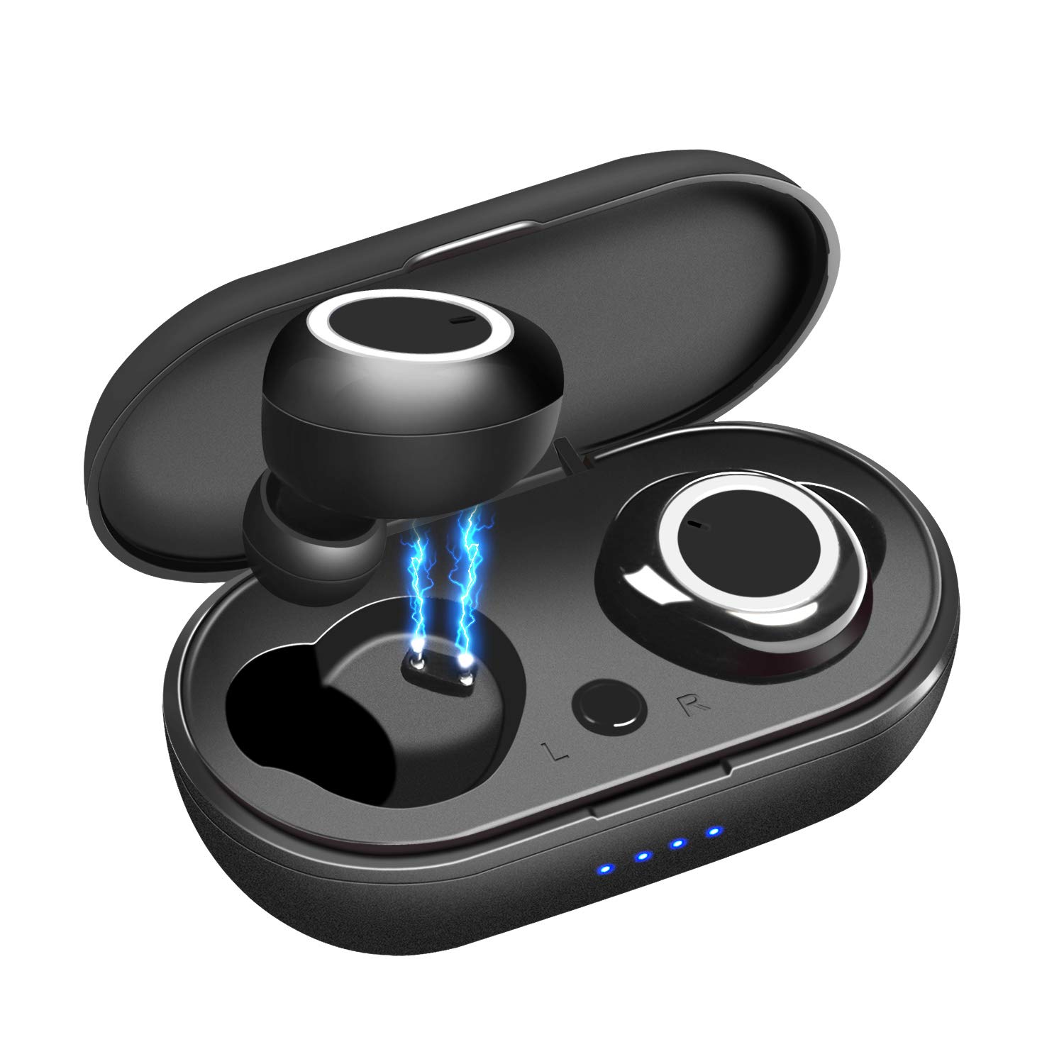 GTRACING Wireless Earbuds Bluetooth 5.0 Headphones in Ear with Wireless Charging Case TWS Stereo Built-in Mic Premium Sound with Deep Bass for Sport, White