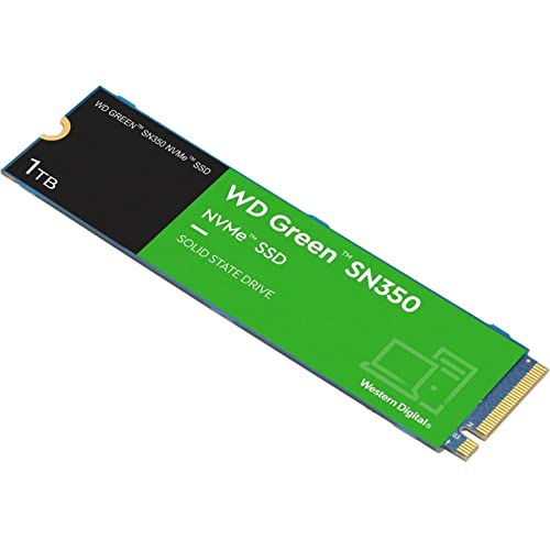 Western Digital 1TB WD Green SN350 NVMe Internal SSD Solid State Drive - Gen3 PCIe, QLC, M.2 2280, Up to 3,200 MB/s - WDS100T3G0C