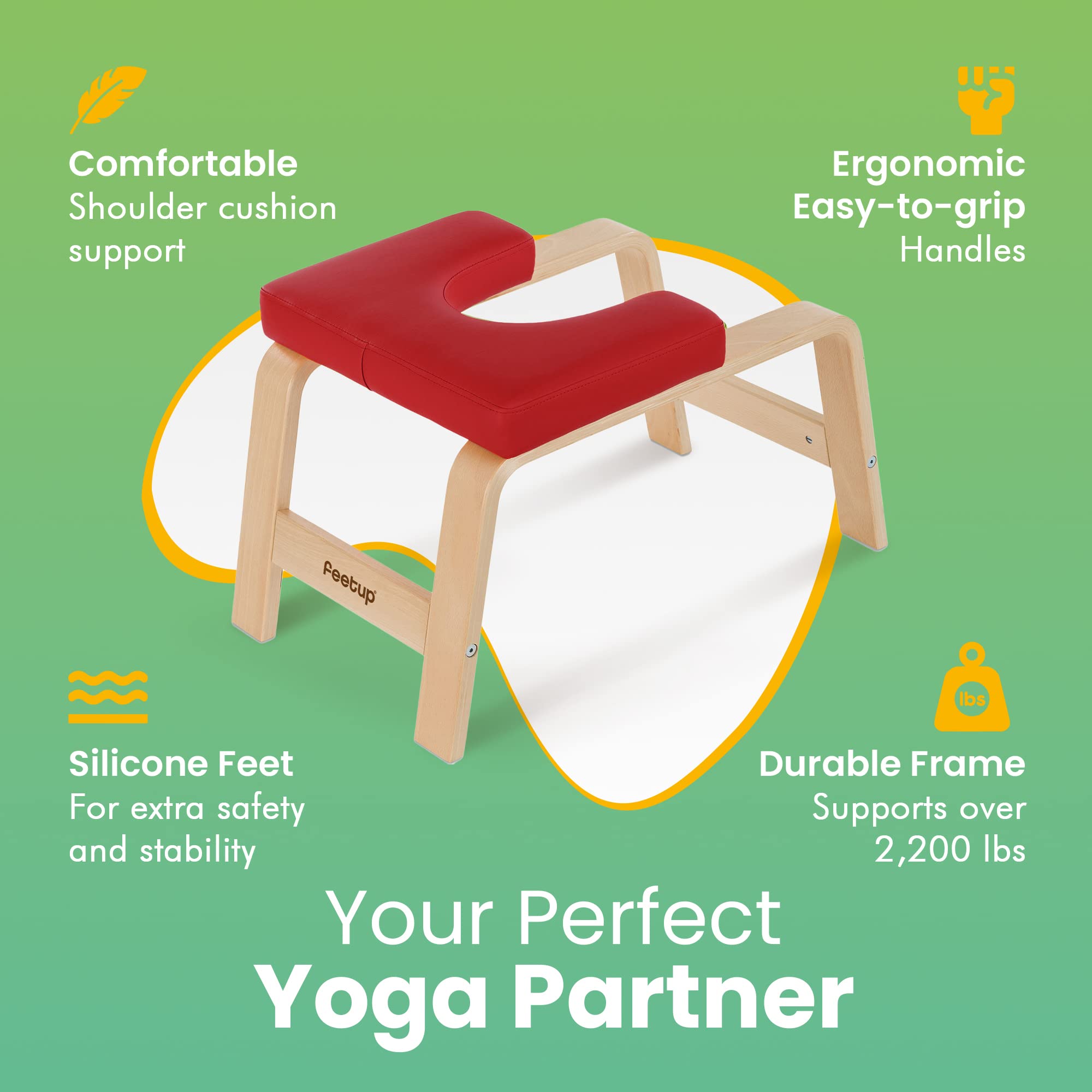 FeetUp Trainer (The Original) - Invert Safely & Easily. Get Fit. Relax. Turn Your Yoga Upside Down! (Classic, Red)