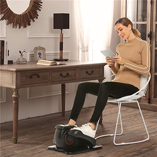 Fast88 Electric Elliptical Machine Trainer,Desk Elliptical with Built in Display Monitor, Quiet & Compact (Red)