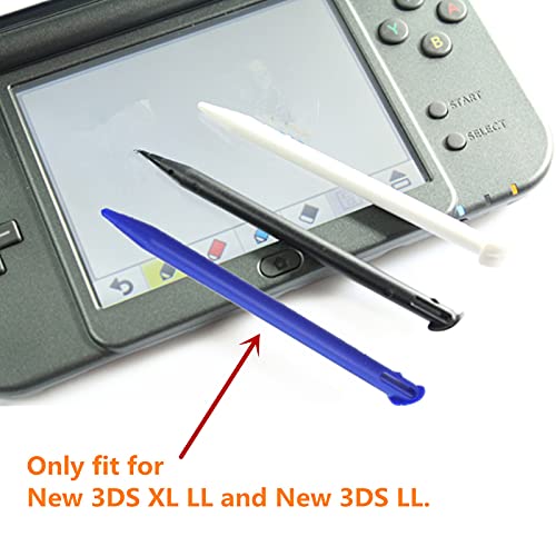 XHBTS 3 Pcs Plastic Replacement Touch Screen Stylus Pen, Compatible with Nintendo New 3DS XL, New 3DS LL (White)