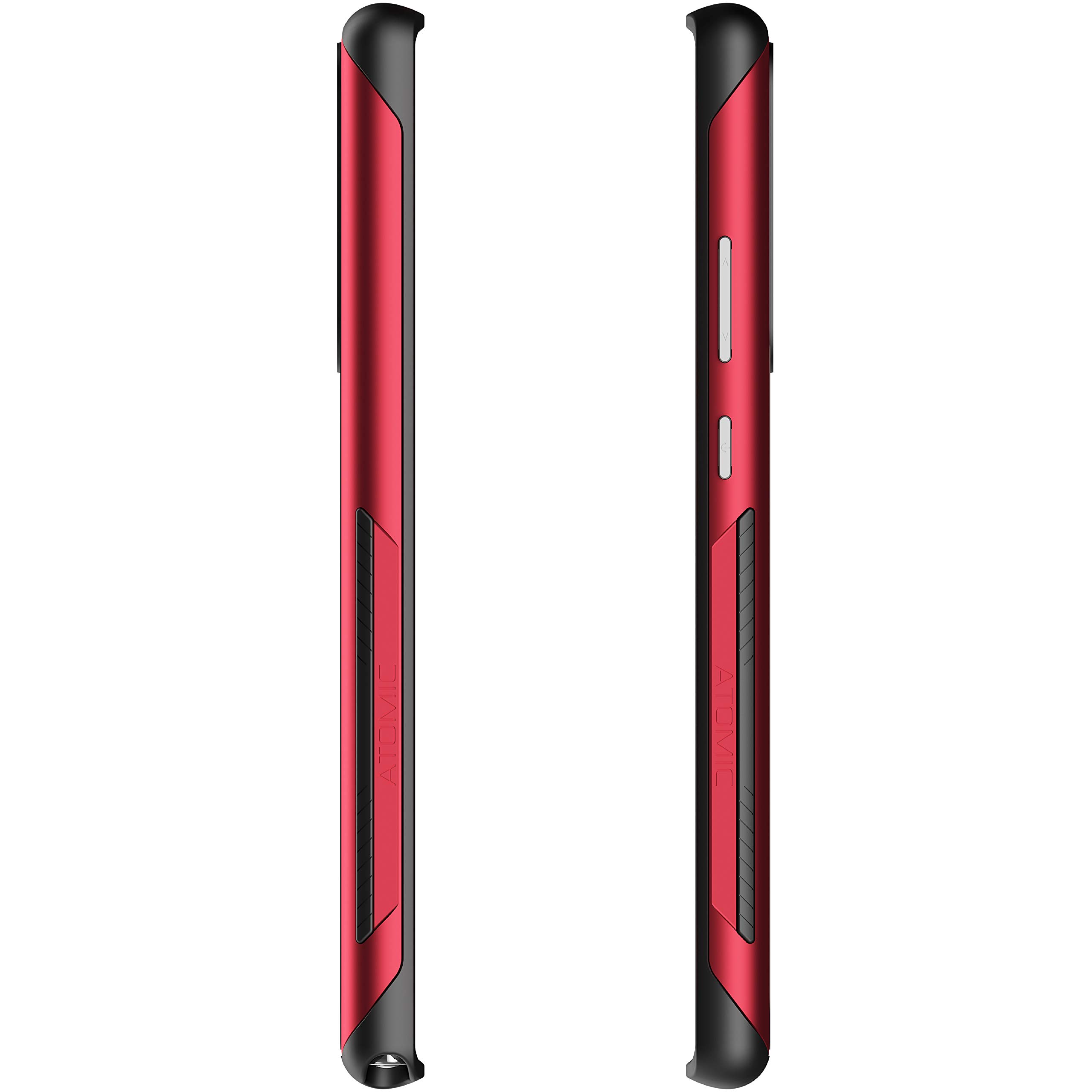 Ghostek Atomic Slim Note 20 Ultra Case Clear with Red Military Grade Aluminum Bumper Heavy Duty Protection with Rugged Shockproof Design Protective Cover 2020 Galaxy Note20 Ultra 5G (6.9 Inch) - (Red)