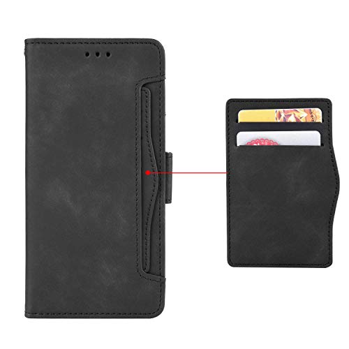 HZSANXIN Compatible with Samsung Galaxy S23 Case Flip Cover Ultra Slim Leather Bumper Retro Wallet with Stand Function Independent Card Package (Black)