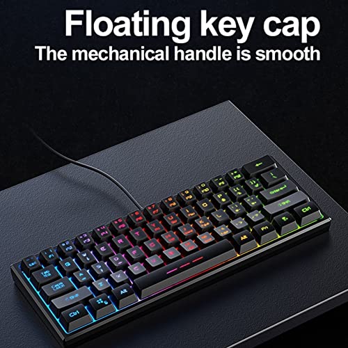 USB Gaming Keyboard, Mechanical Keyboard Backlit Design Ergonomics Design Stable Antiskid for Work for Home Office for Gaming