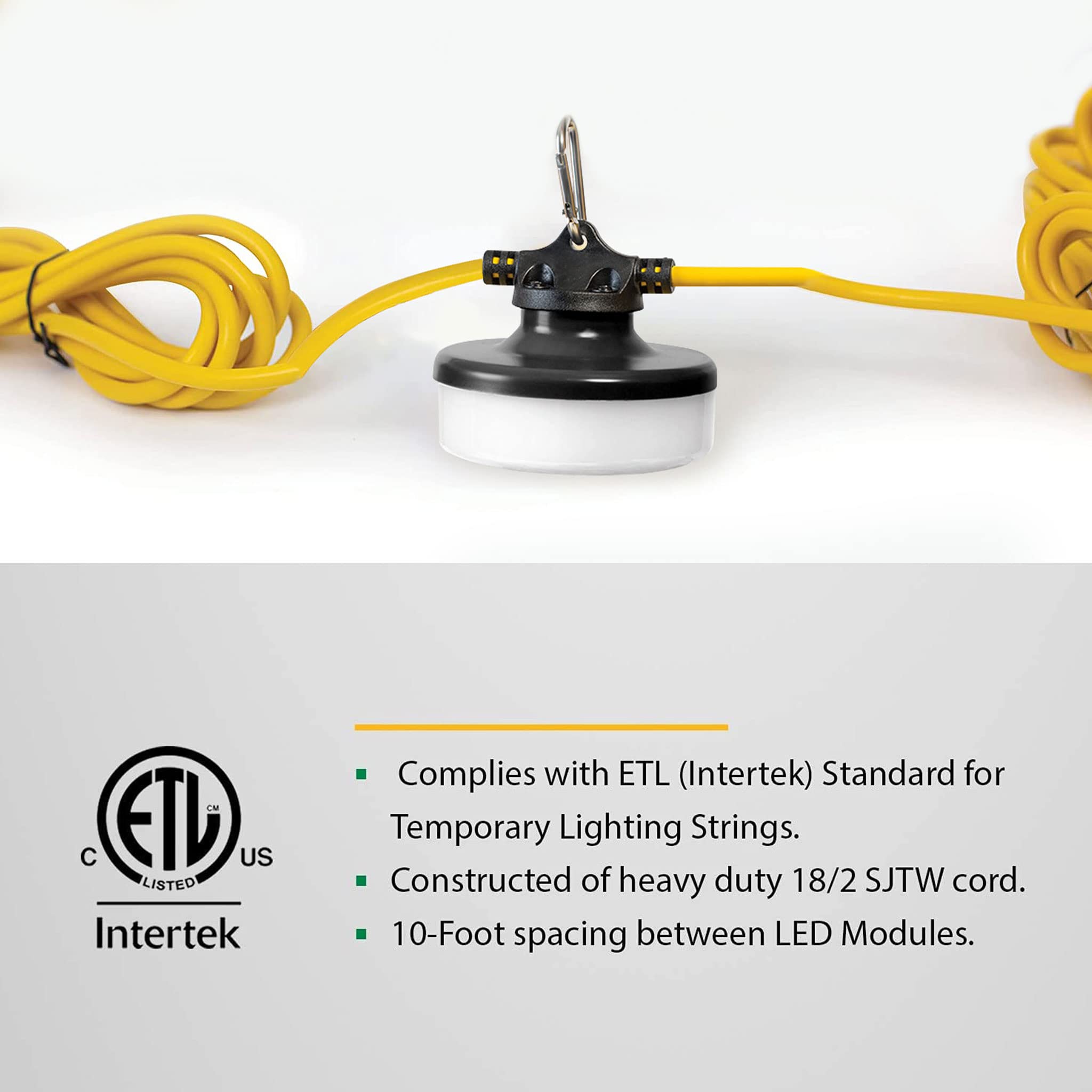 EPCO 100-Foot Temporary LED CordLights are used for Construction and Renovation Job Sites and other outdoor applications