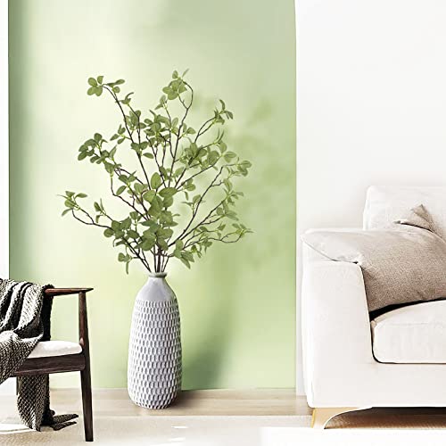 Ruidazon 2 pcs Artificial Greenery Stems, 41.3ββ Tall Fake Plants Branches Faux Greenery Ficus Twig Leaf for Home Garden Shop Office Desk Decoration