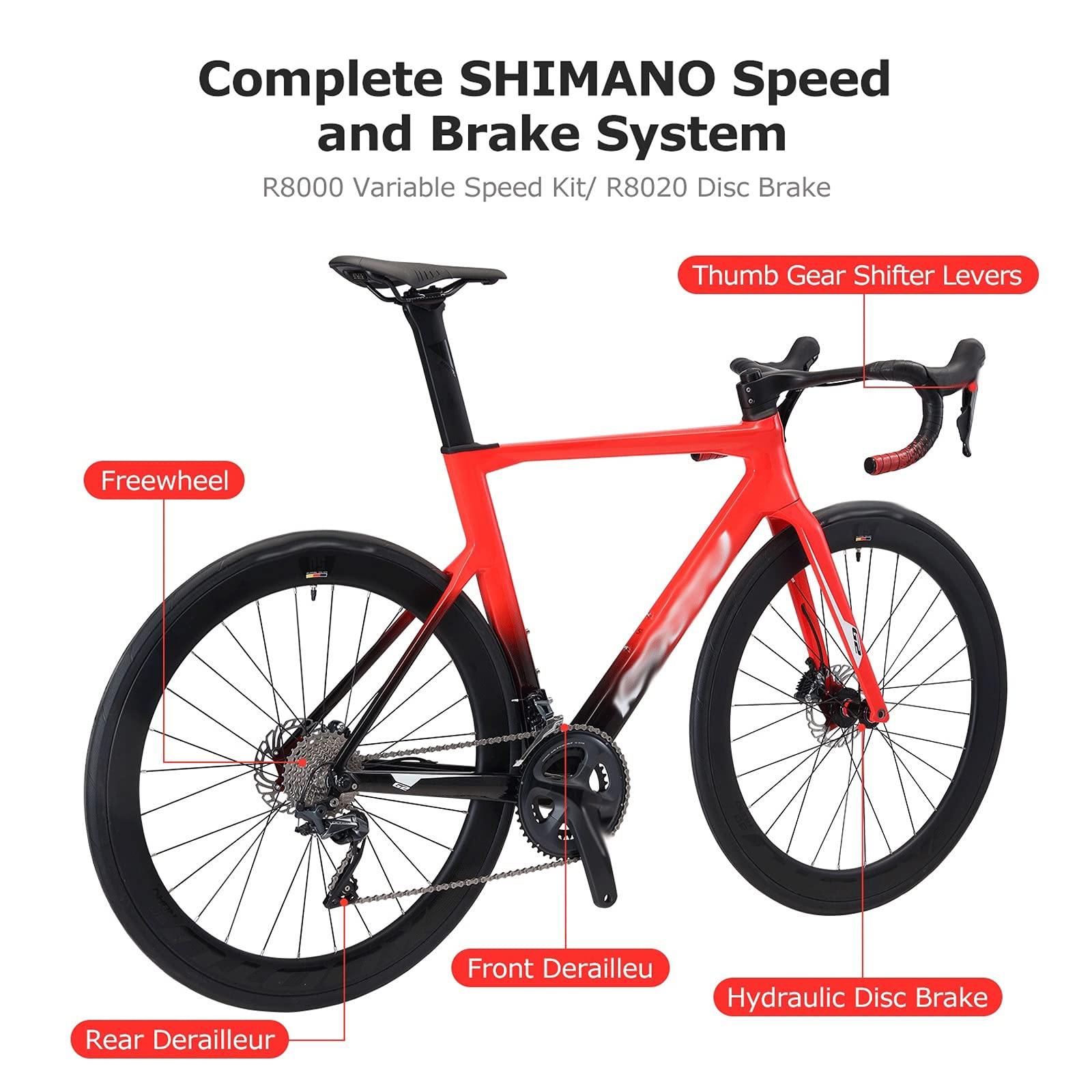 IEASEzxc Bicycle Carbon Road Bike Fully Integrated Inner Cable Hydraulic Disc Brake Racing Road Bicycle with 22 Speed (Color : Blue)