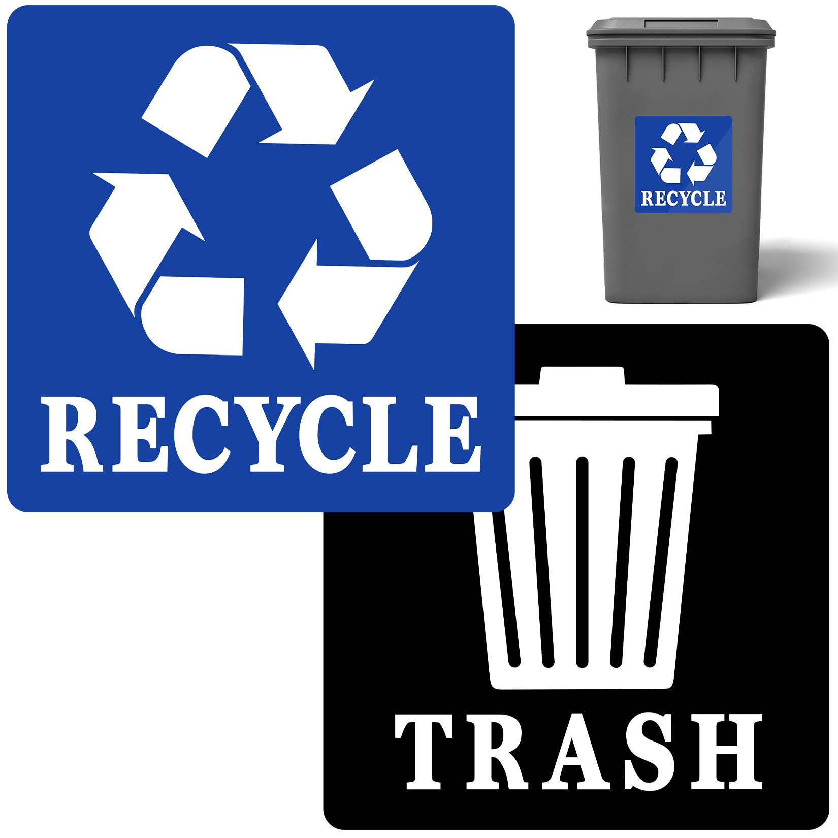 Sukh Recycle Sticker for Trash Can - Recycle Sign Decals self Adhesive Garbage Recycling Stickers Trash Bin Label Reuse Recycle Vinyl for Kitchen Home Essentials,Home,Hotel (20PCS Recycle Sticker)