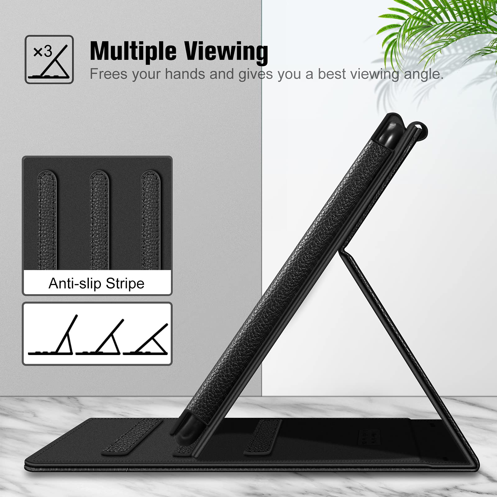 Fintie Case for All-New Amazon Fire HD 10 and 10 Plus Tablet (13th/11th Generation, 2023/2021 Release) 10.1" - [Multi-Angle] Stand Cover with Pocket Auto Wake/Sleep, Black