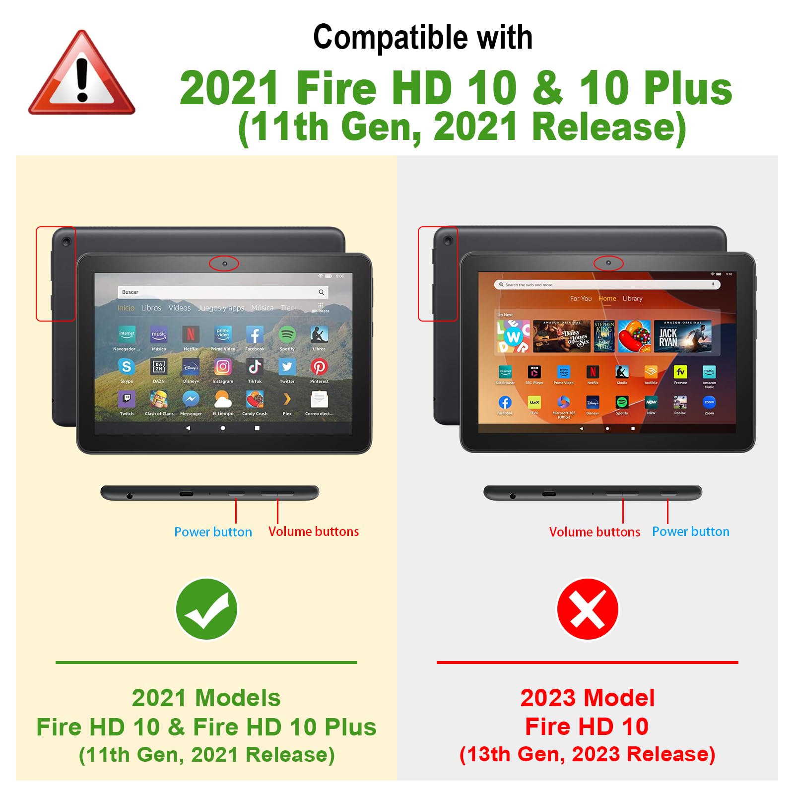 Fintie Case for Amazon Fire HD 10 & Fire HD 10 Plus Tablet (Only Compatible with 11th Generation 2021 Release) - 360 Degree Rotating Swivel Stand Cover Dual Auto Sleep/Wake, Black