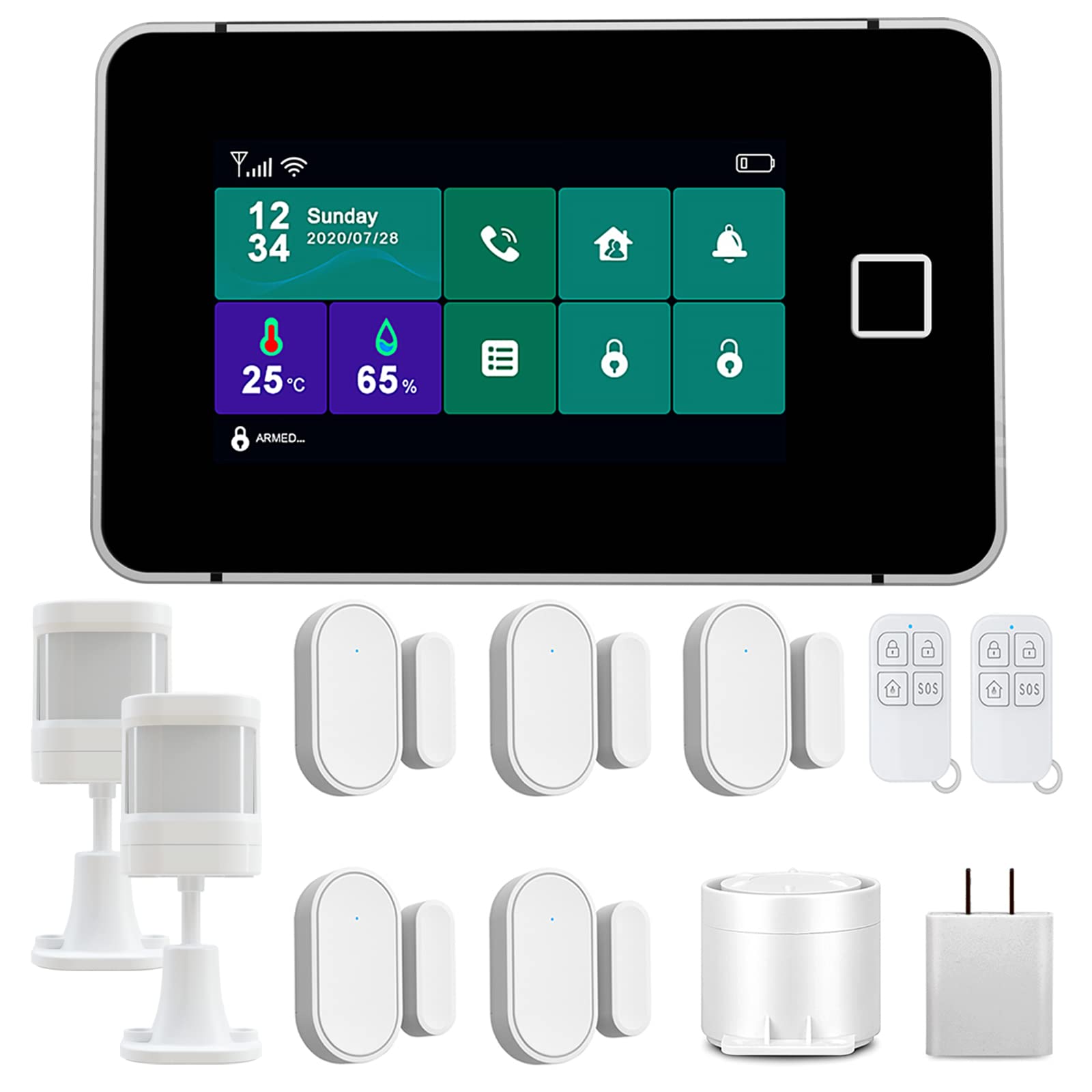 icyber WiFi Home Security Alarm System, DIY Wireless Burglar Alarm System Kit, 4.3 inch Touch Screen Panel, APP Remote Control, Compatible with Alexa and Google Assistant (NO Monthly Fees)