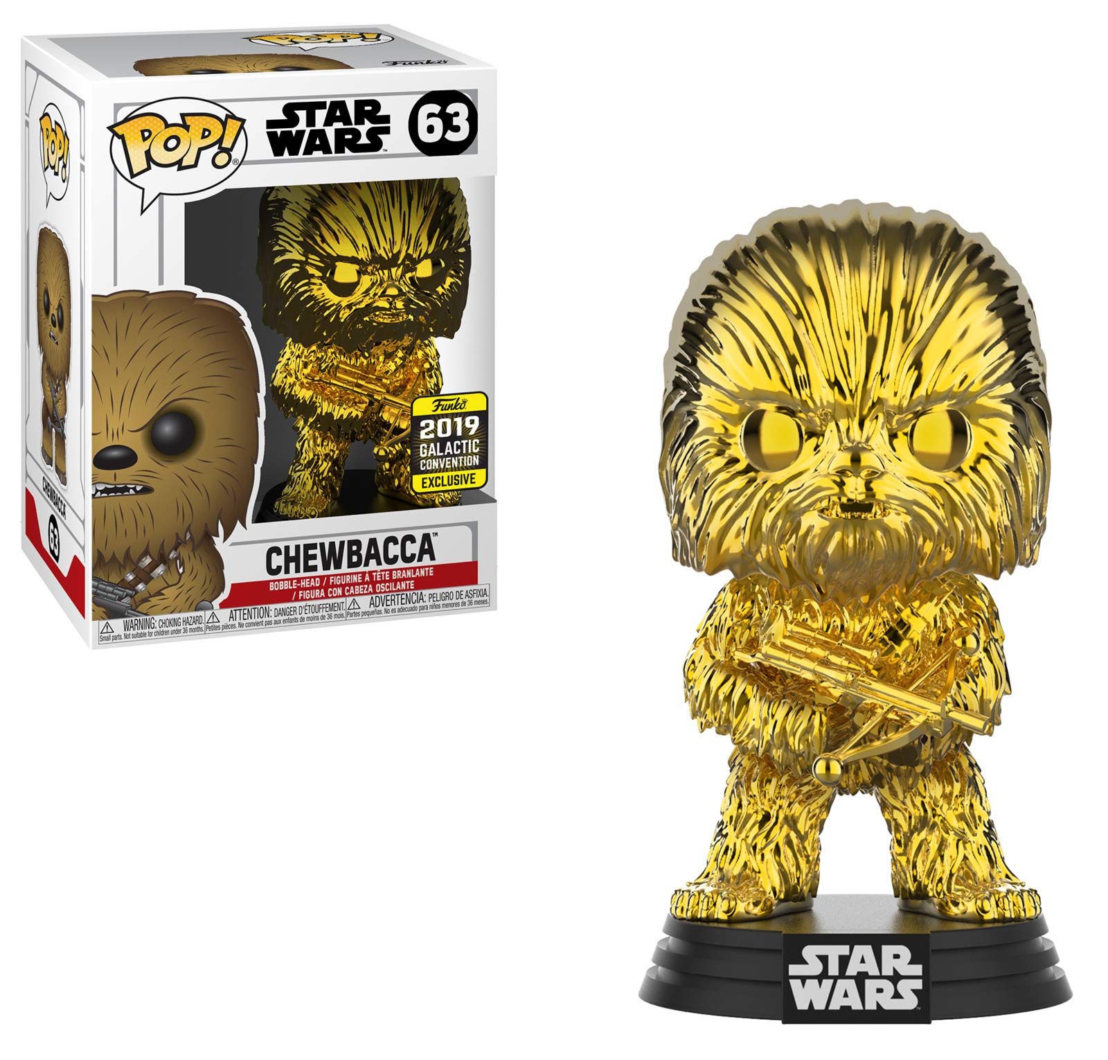 Funko Pop! Star Wars: Chewbacca Gold Chrome Galactic Convention
