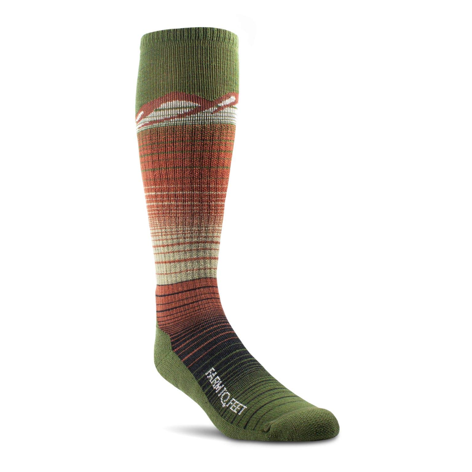 Farm to Feet Hailey Lightweight Ski Merino Wool Socks, Winter Moss, Large