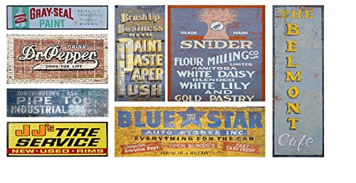 N Scale 1:160 Ghost Sign Waterslide Decals Set #8 - an Easy Way to add Realism to Your Structures!