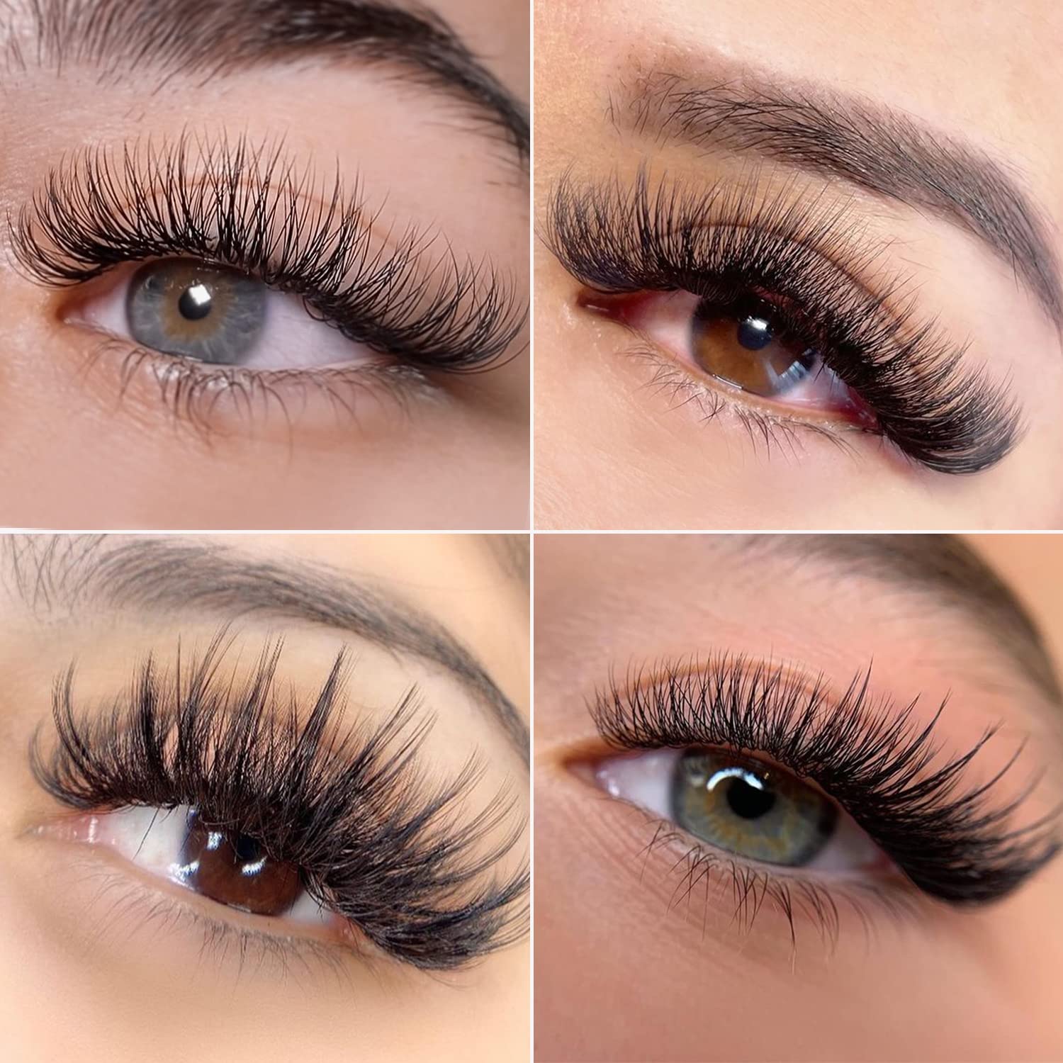 VEYES INC Easy Fan Volume Lash Extensions 03 05 07 J/B/L/C/CC/D/DD Curl 8-25mm Mixed & Single Length Tray, Matte Black Self Fanning Eyelashes, Professional Supplies for Lash Techs (0.05 D 15-20mm)