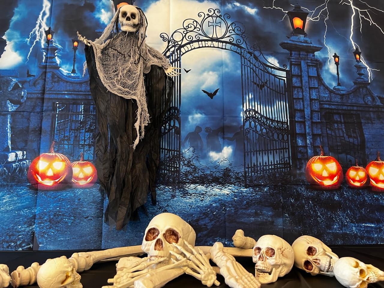 GiftExpress 2 Pack 36" Halloween Hanging Skeleton Grim Reaper, Halloween Skeleton Decorations for Haunted House Prop Indoor/Outdoor