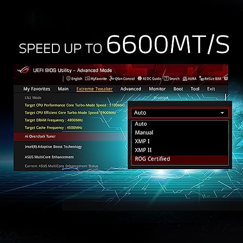 XPG Lancer RGB ROG Certified DDR5 6600MHz 32GB (2x16GB) CL32-44-44 UDIMM 288-Pins Desktop SDRAM DDR5 Dual Channel RAM Kit with ROG Inspired Heatsink (AX5U6600C3216G-DCLARROG)
