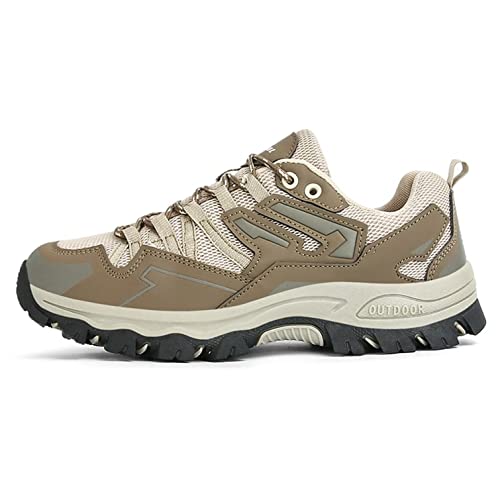 HARMOX Men's Women's Hiking Boot Slip Resistant Hiking Shoes for Men Waterproof Anti Slip Brown