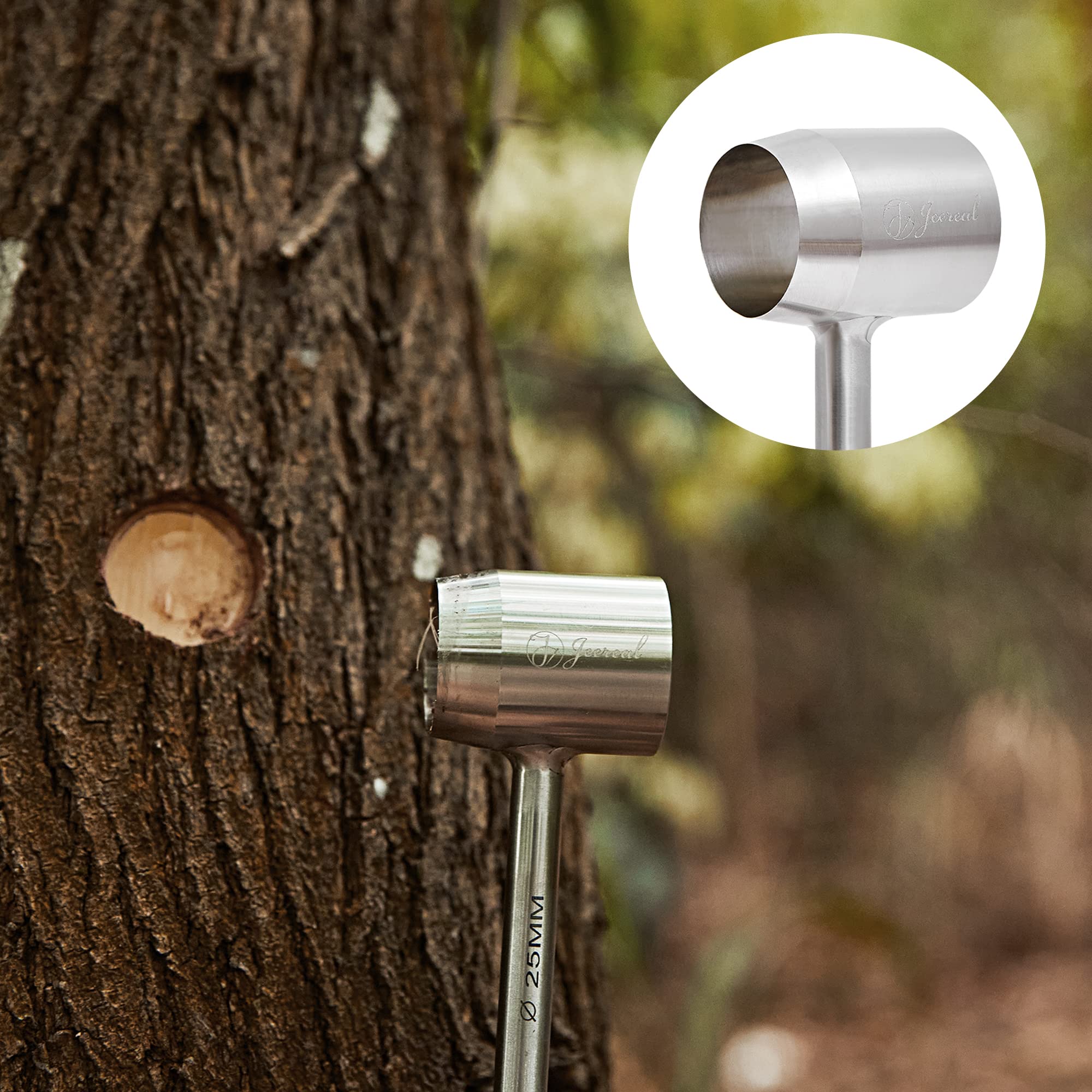 Jeereal Bushcraft Hand Auger Wrench, Scotch Eye Wood Auger Drill,Manual Auger Hole Maker Bushcraft Gear Tools for Bushcraft Backpack and Camping (L-D25)