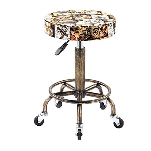 MNB Hairdressing Stool, Special Pulley Stool for Beauty Salons, Barbershop Hairdressing, Manicure, Hair Cutting Rotating Stool (Color : B)