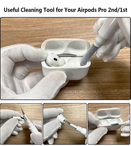 Olytop for Airpods Pro 2 Gen/Pro Case Lock with Cleaner kit&Replacement Ear Tips(S/M/L), Rugged AirPod Pro 2nd/1st Generation Protective Cover for iPod Pro 2019/2022 with Keychain, Black