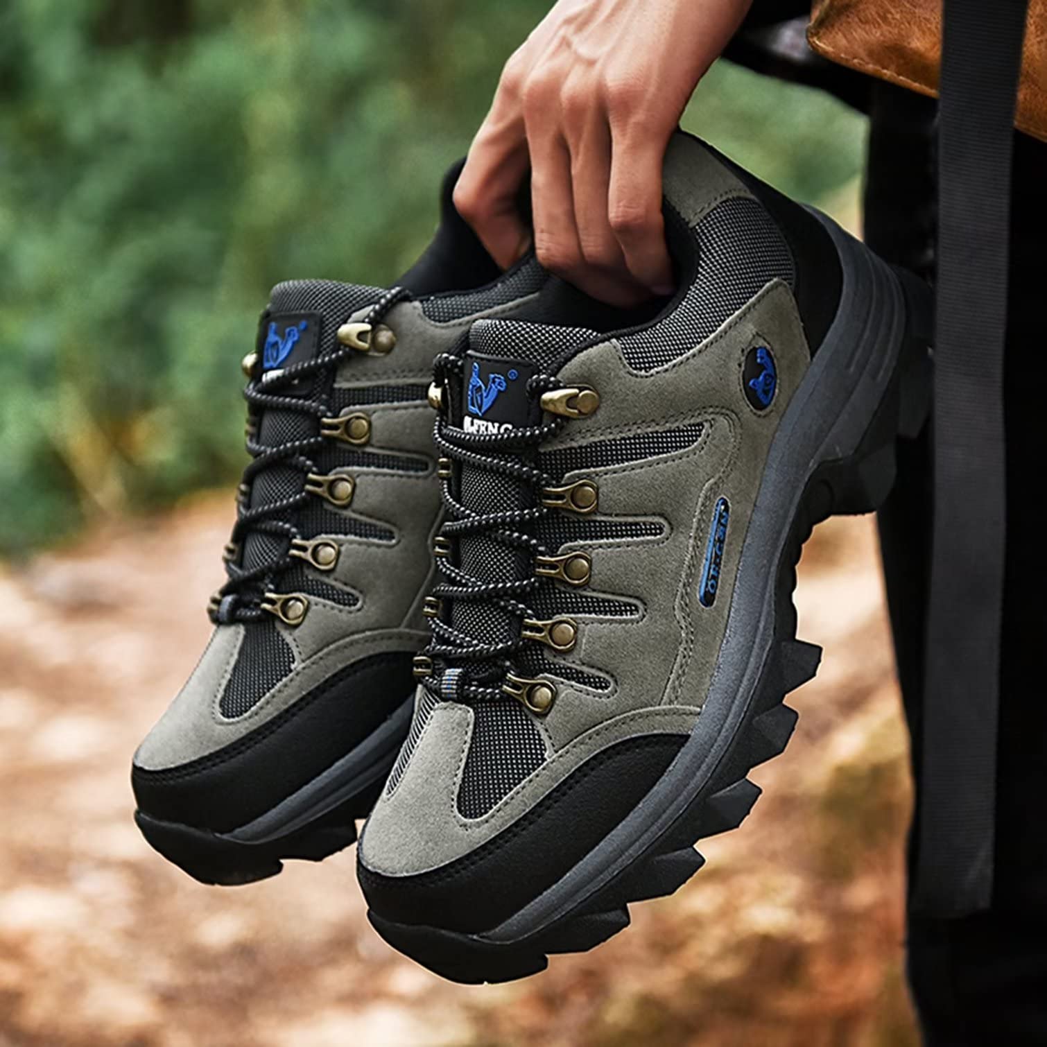 HARMOX Women's Men's Hiking Boot Non Slip Hiking Shoes Women Waterproof Lightweight Comfortable Black